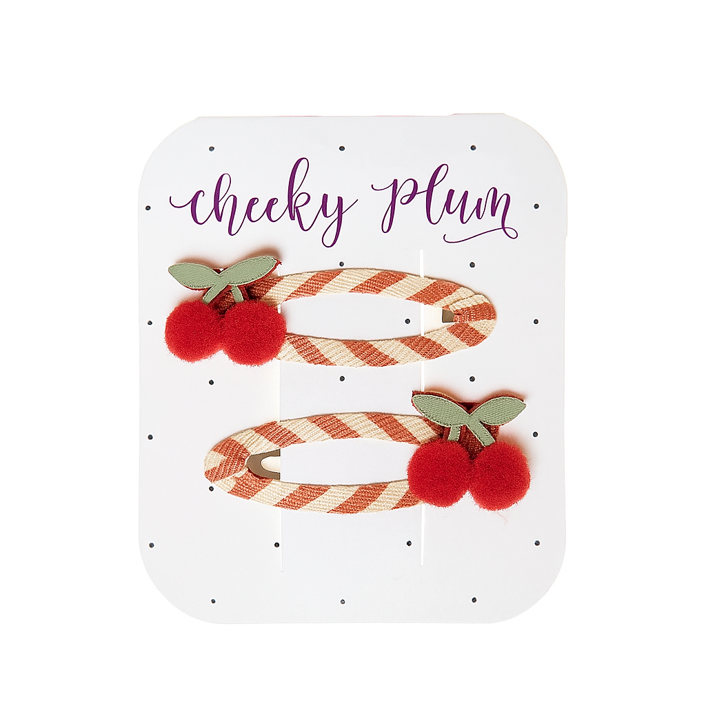 Striped Cherry Clips – Cheeky Plum