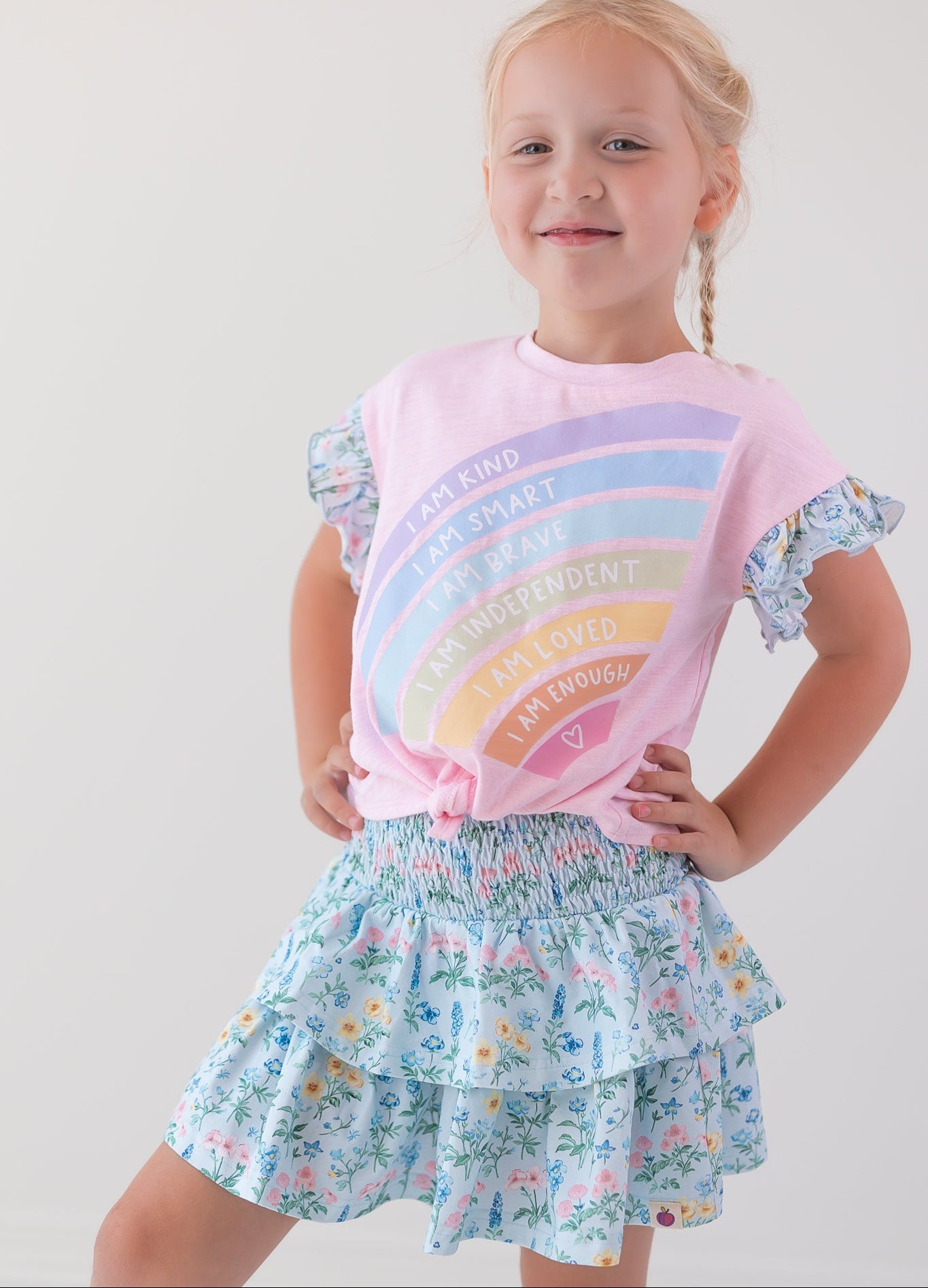 Ruffle Tie Tee - I Am Enough – Cheeky Plum