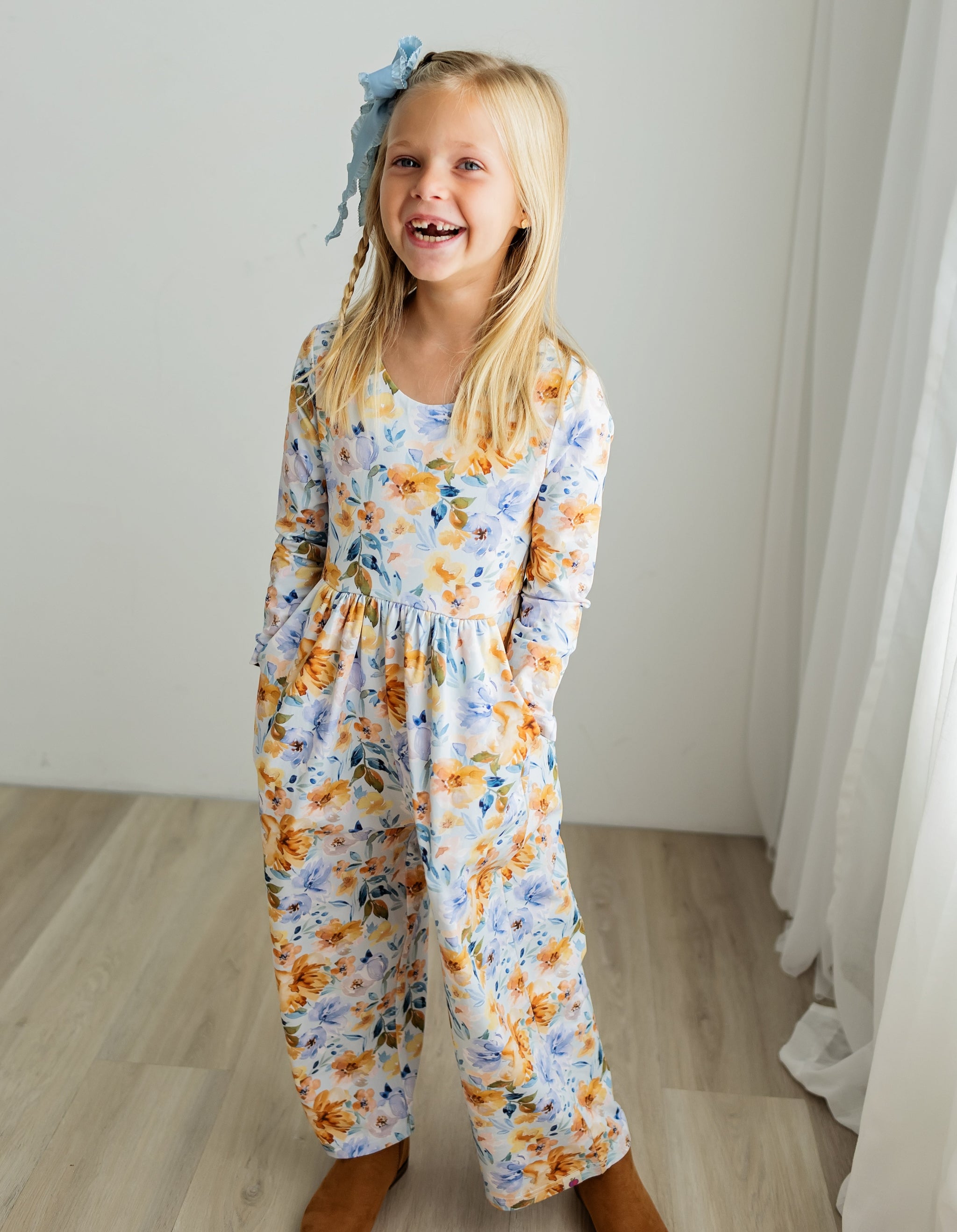 Ivy Romper - Azure & Amber – Cheeky Plum