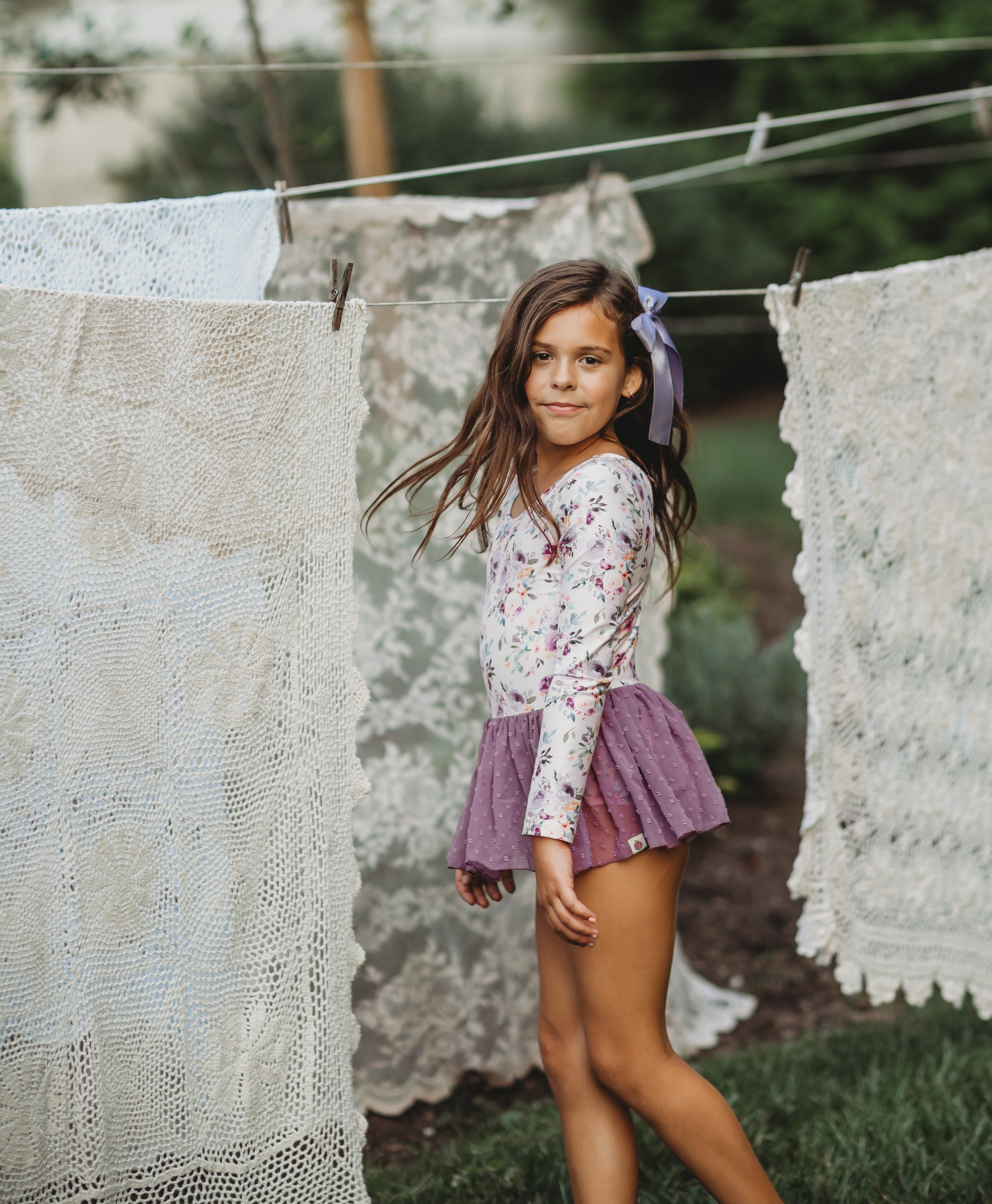 Farrah Clipdot Leotard - Violet Breeze – Cheeky Plum