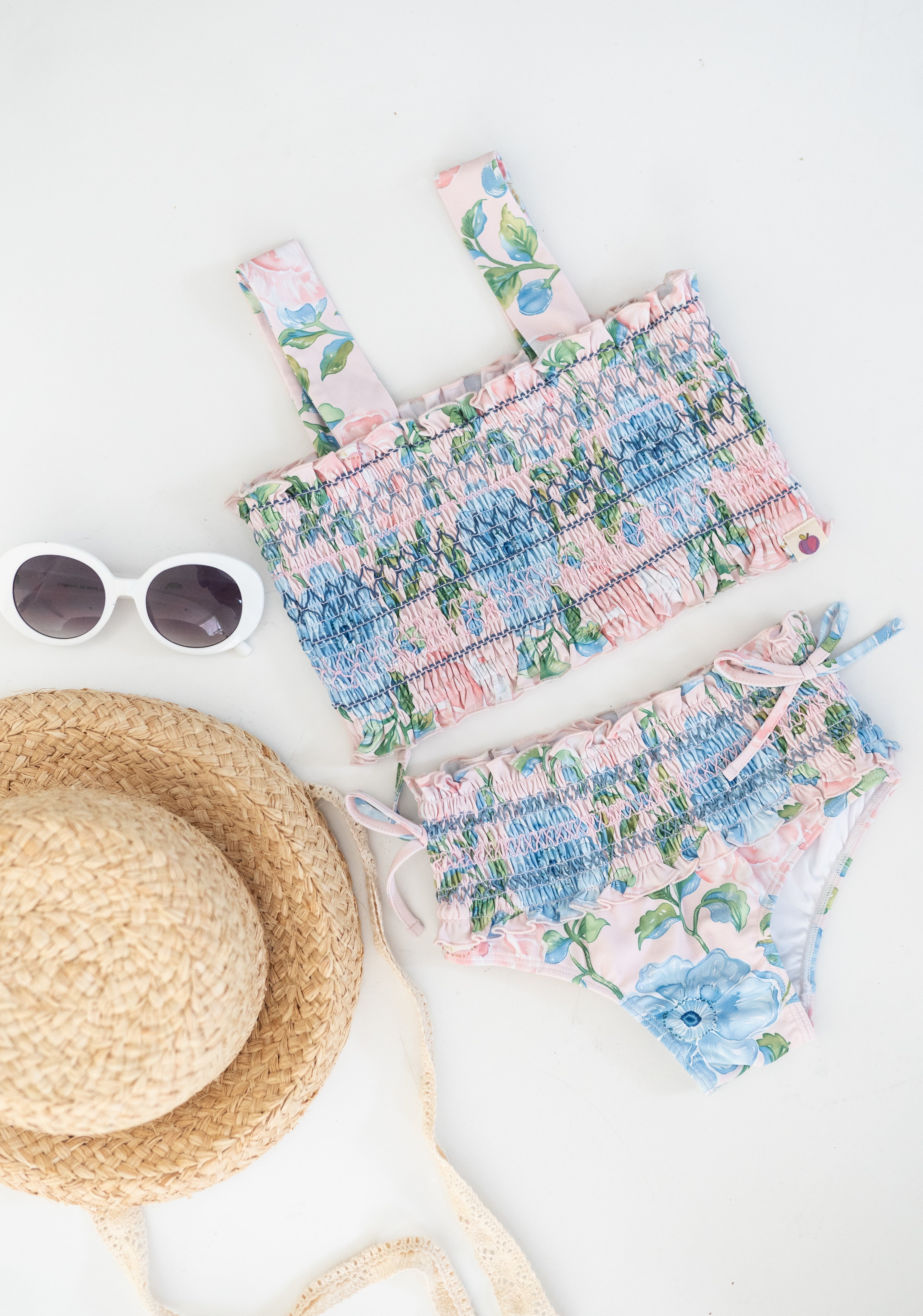 Waverly Shirred Swimsuit - Blush & Bloom – Cheeky Plum