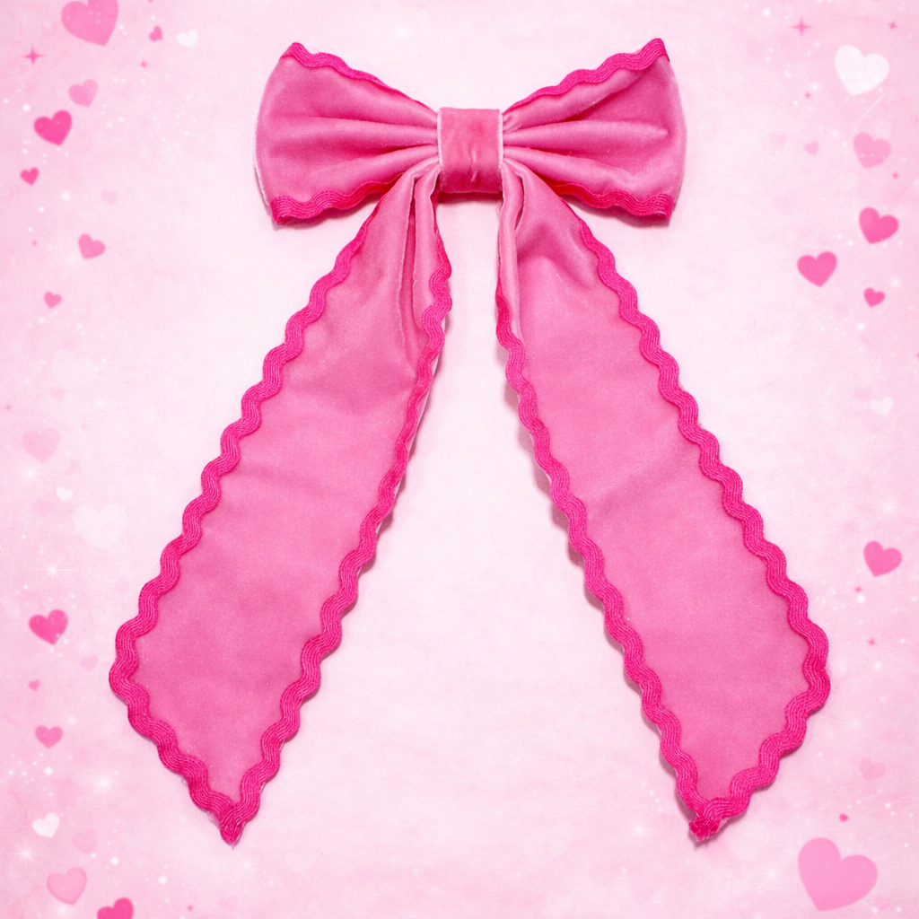 Ruffle Trim Hair Bow - Sweet Pea – Cheeky Plum
