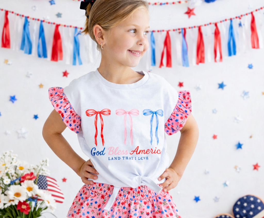 Tie Top - God Bless America (Pre-Order) – Cheeky Plum