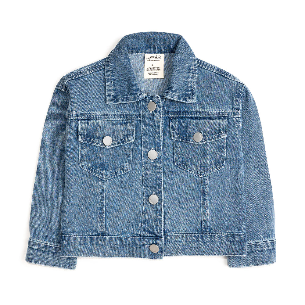 Sweet Wink Denim Jacket - Pearl Heart Patch – Cheeky Plum