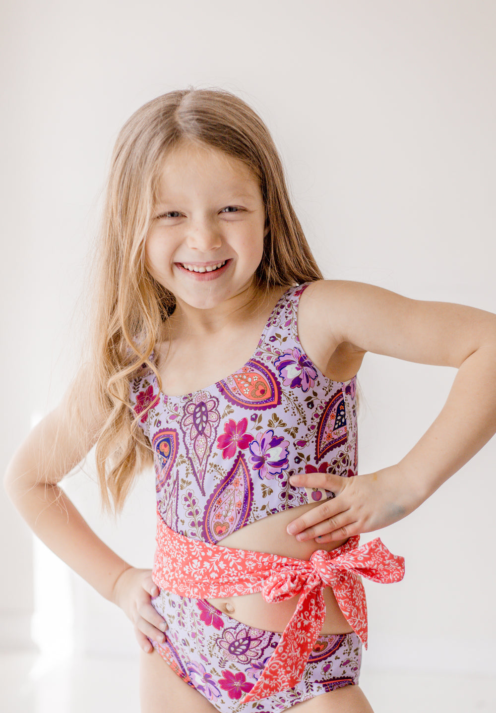 Reese Swimsuit - Paisley Palms – Cheeky Plum
