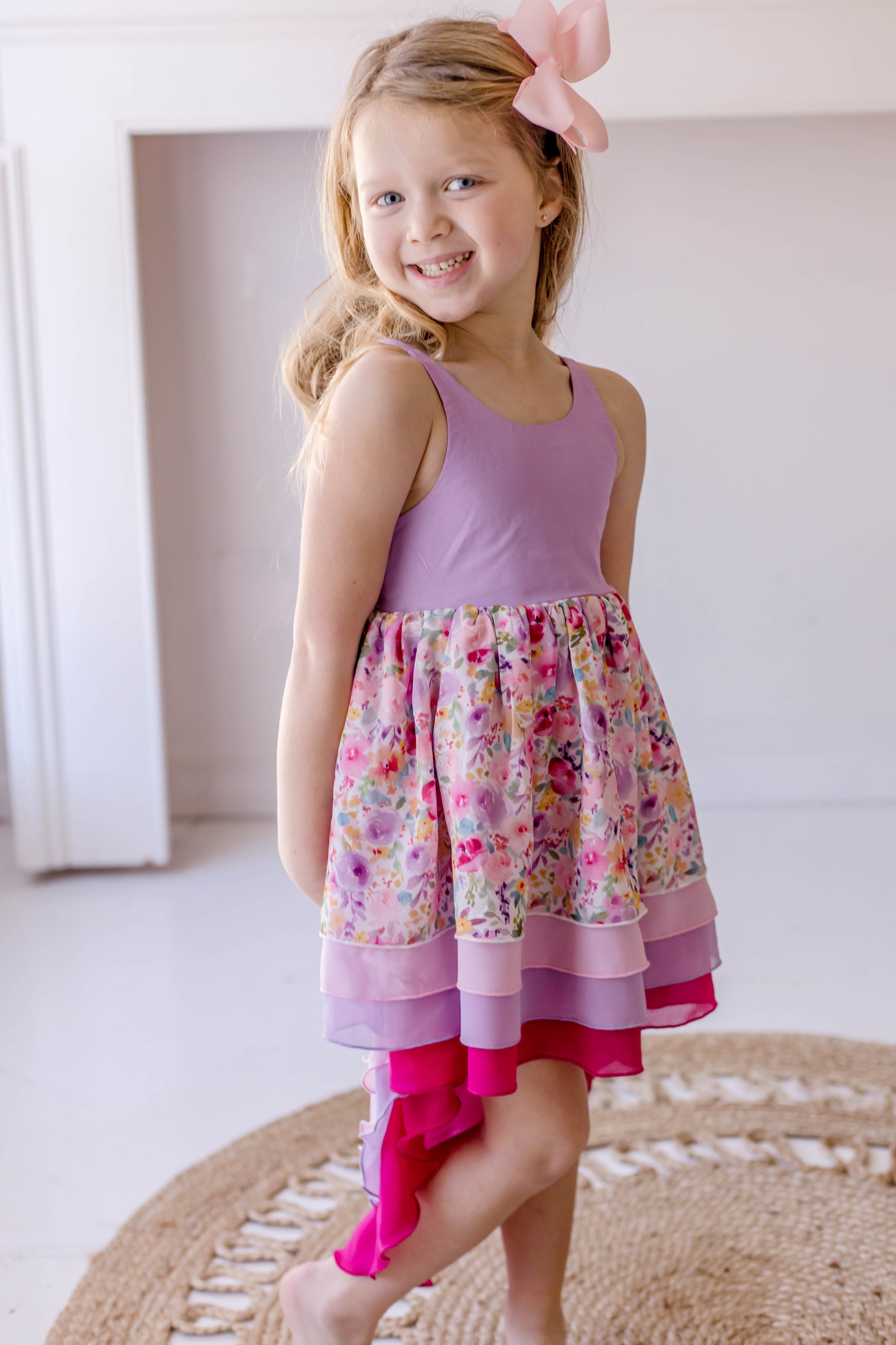 Zoe High-Low Dress - Bloom Burst – Cheeky Plum