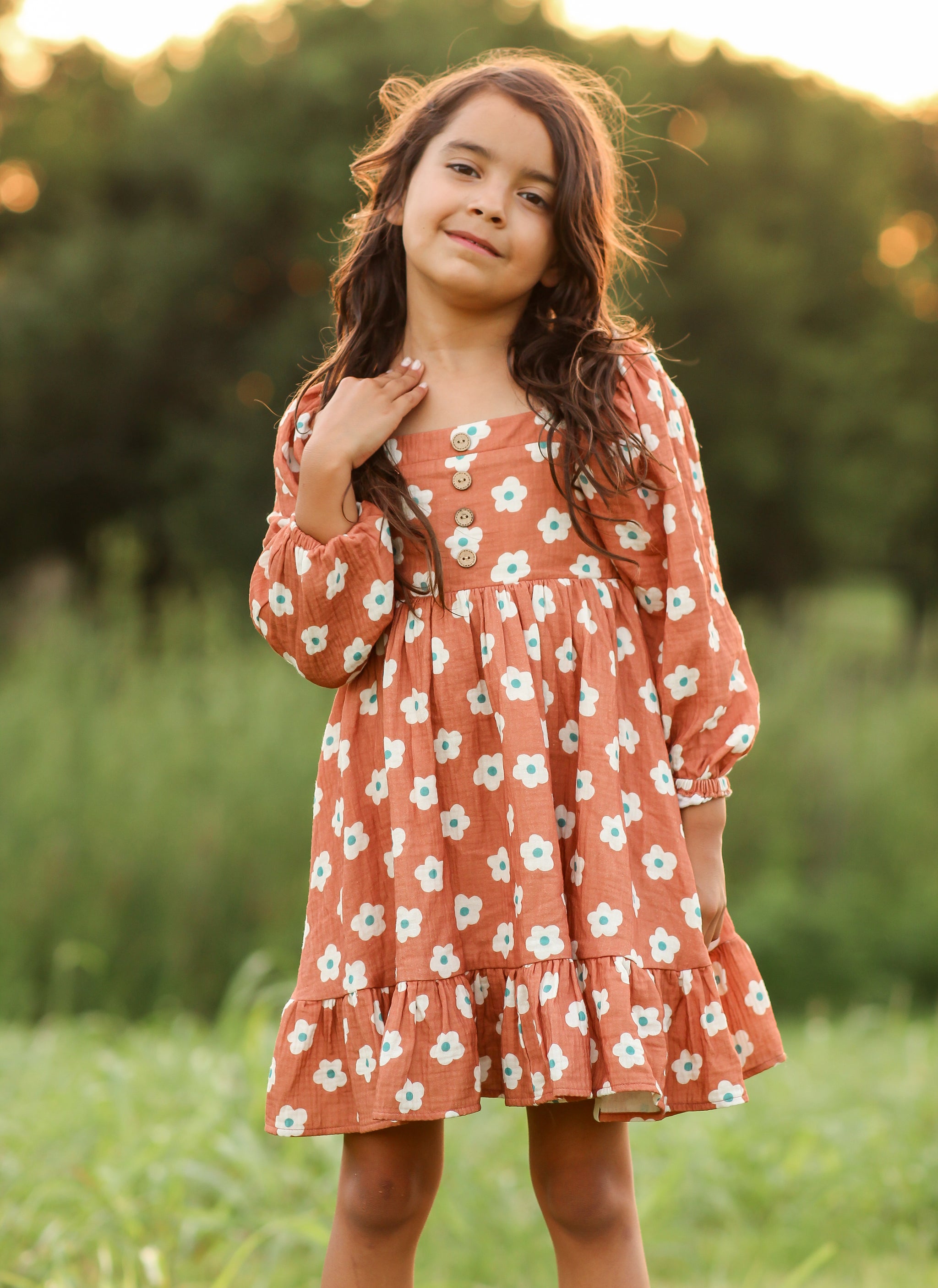 Puff Sleeve Gauze Dress - The Floral Edit – Cheeky Plum