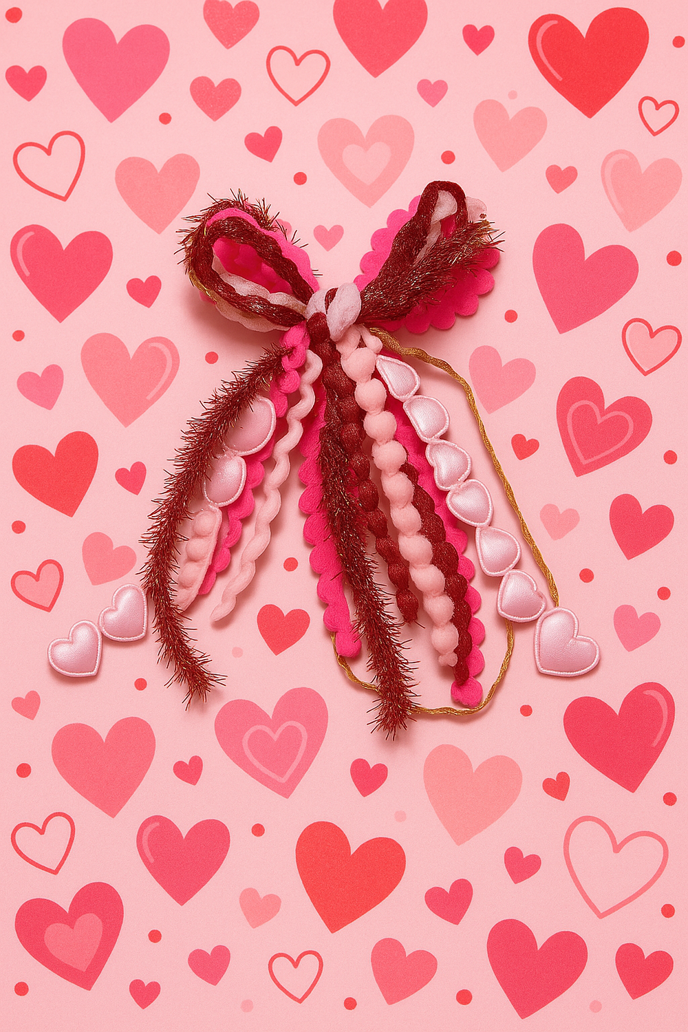 Textured Hair Bow - Heartstrings – Cheeky Plum