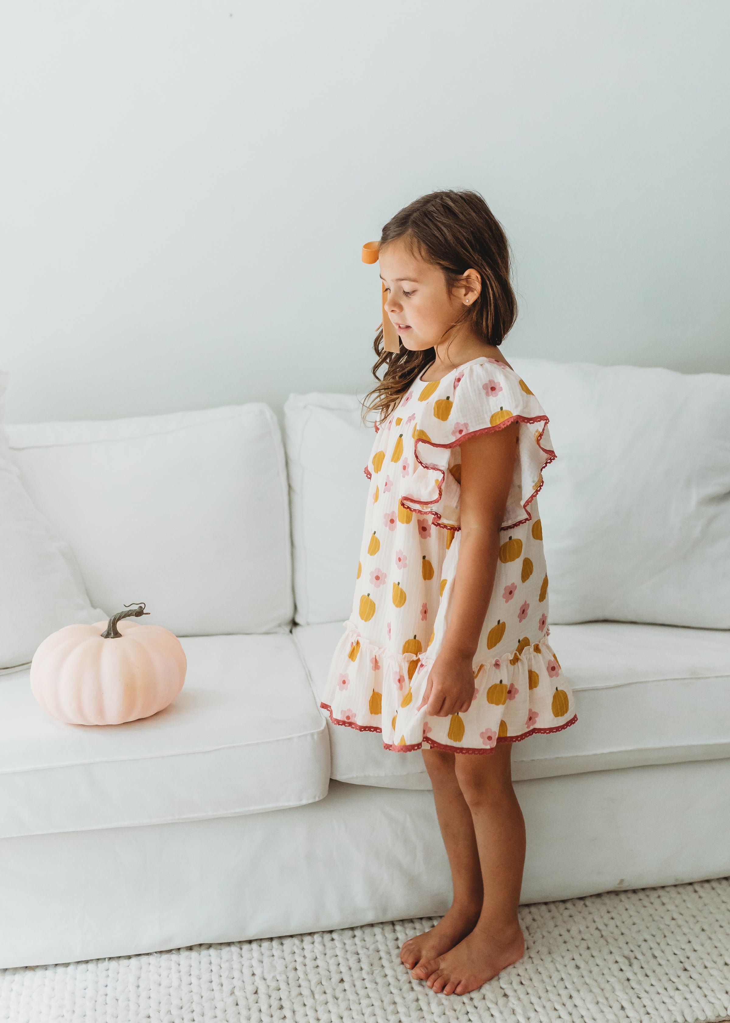 Nora Dress - Petal Patch Pumpkin – Cheeky Plum