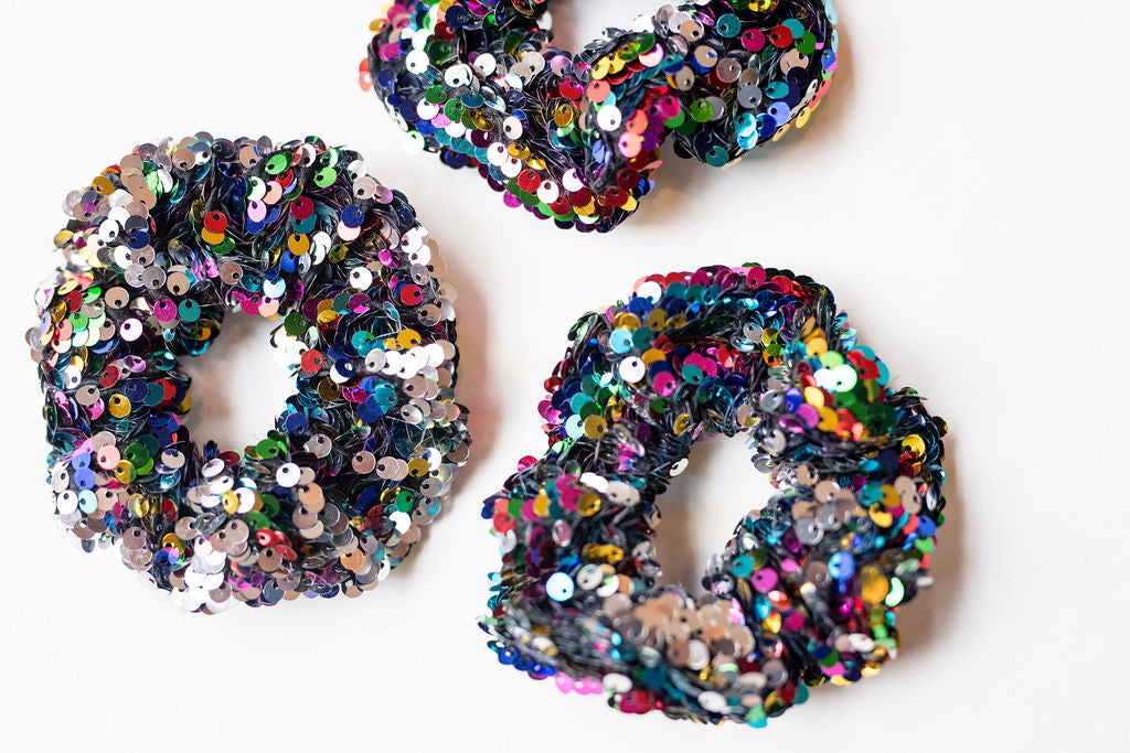 Sequin Scrunchie - Rainbow – Cheeky Plum