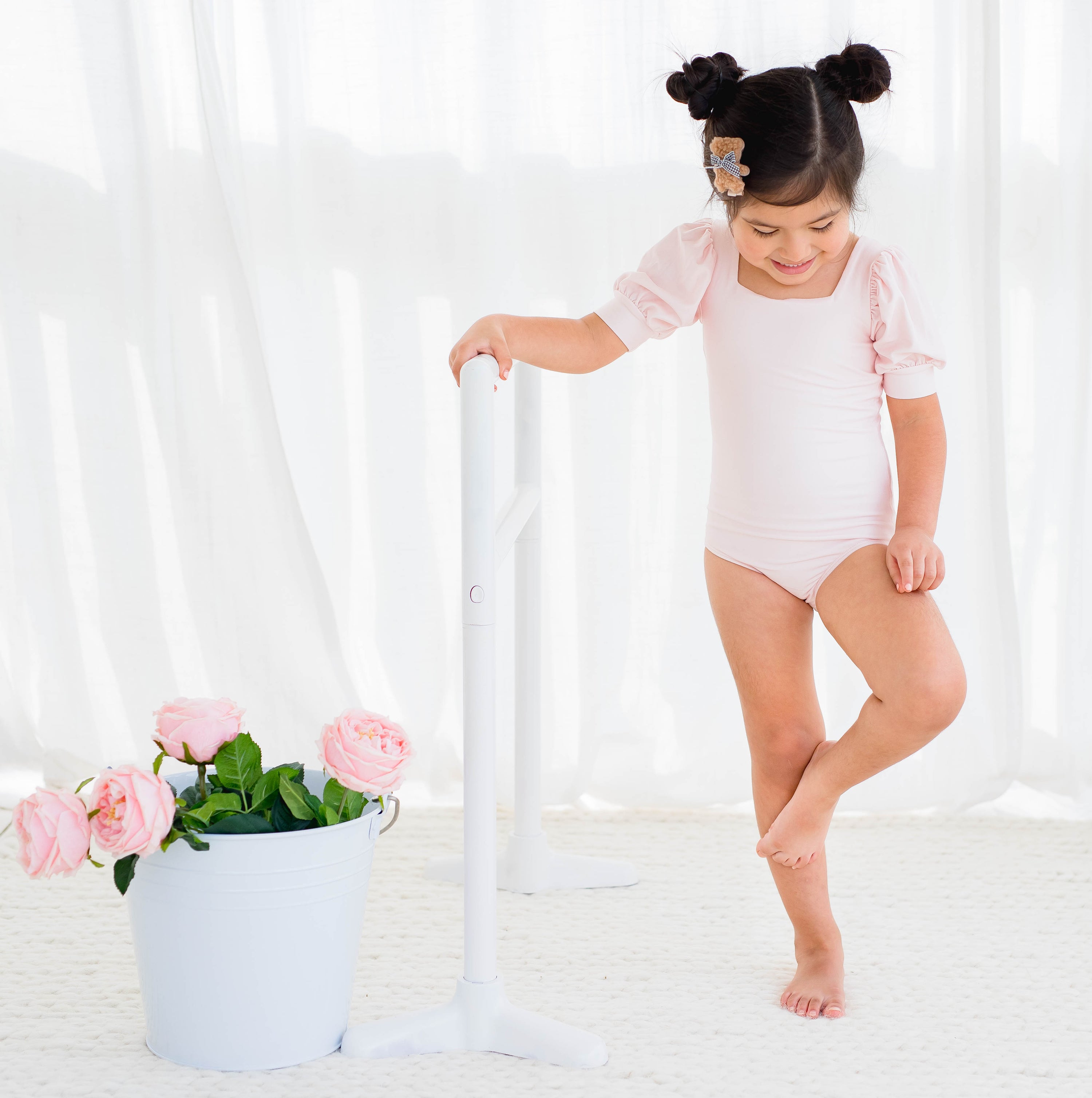 Puff Sleeve Leotard - Pink Bliss – Cheeky Plum
