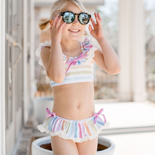 Vera Swimsuit Sugar Stripe Cheeky Plum